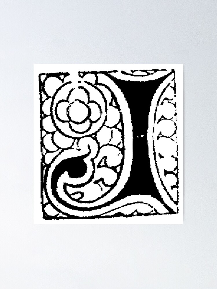 Póster «Letra del alfabeto medieval G» de Quill-n-Ink | Redbubble