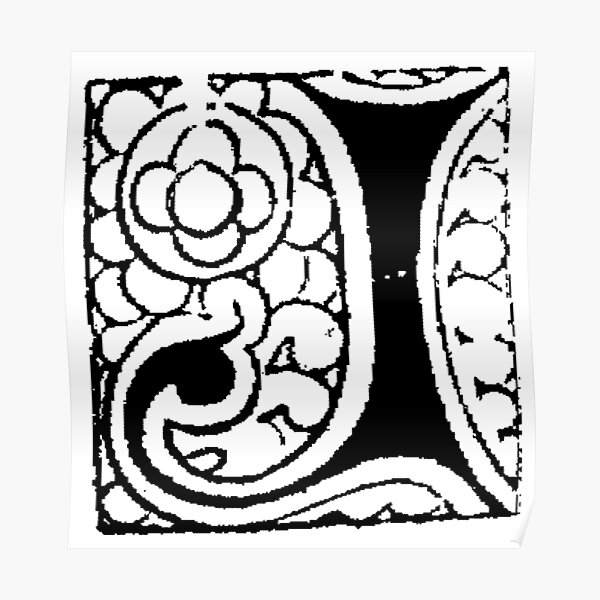 Póster «Letra del alfabeto medieval G» de Quill-n-Ink | Redbubble