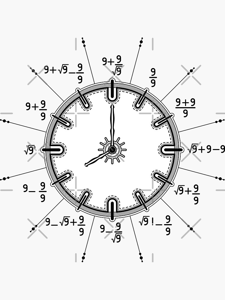 "Math Clock" Sticker for Sale by Ludogorek | Redbubble