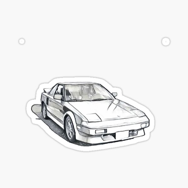 "AW11 Toyota MR2 Sketch" Sticker for Sale by MR2Apparel | Redbubble