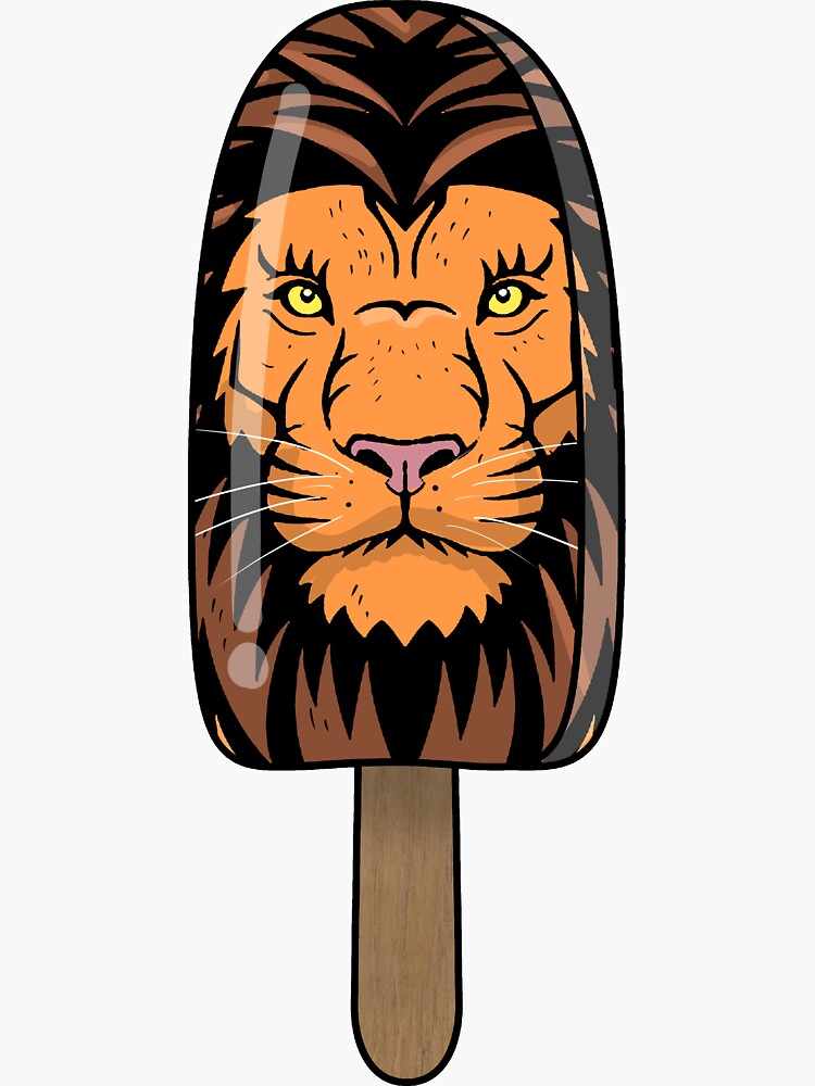 "Animal Popsicle Lion Ice Cream Summer Gift" Sticker for Sale by Mesyo ...