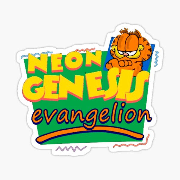 "Neon Genesis Meets Garfield" Sticker for Sale by Jaresson | Redbubble