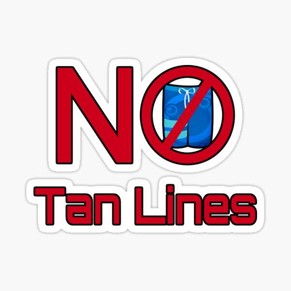 Male No Tan Lines Tee With Black Outline Sticker By Jaded Opals Vcp