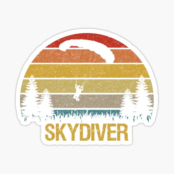 "Retro Vintage Skydiving" Sticker for Sale by Vintage Vibes | Redbubble