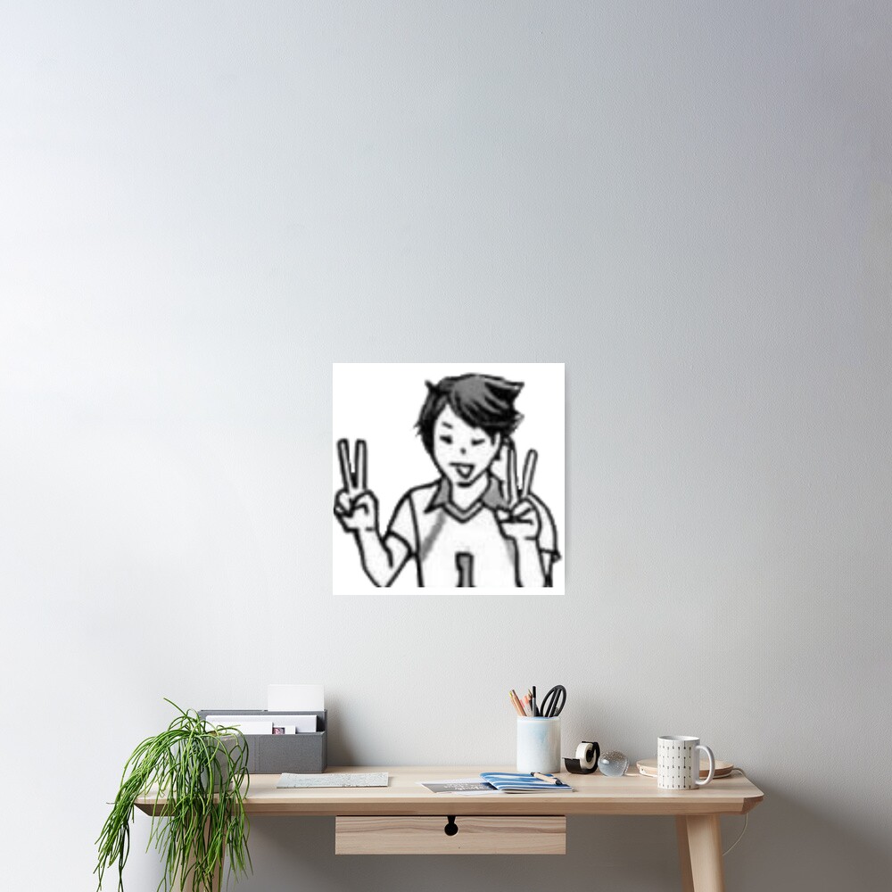 "Oikawa peace sign manga" Poster by svpernxl | Redbubble