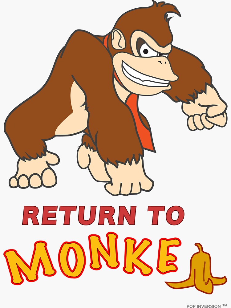"Return to Monke Gamer Humor Meme" Sticker for Sale by PopInversion ...