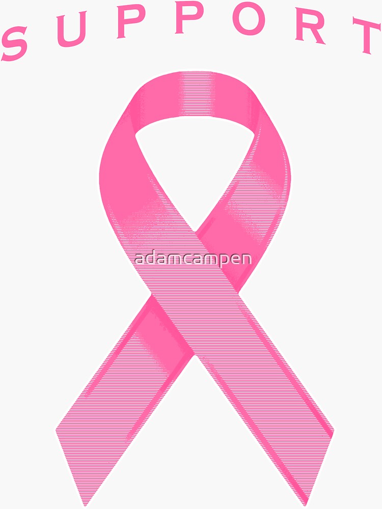 "Pink Awareness Ribbon of Support" Sticker by adamcampen | Redbubble