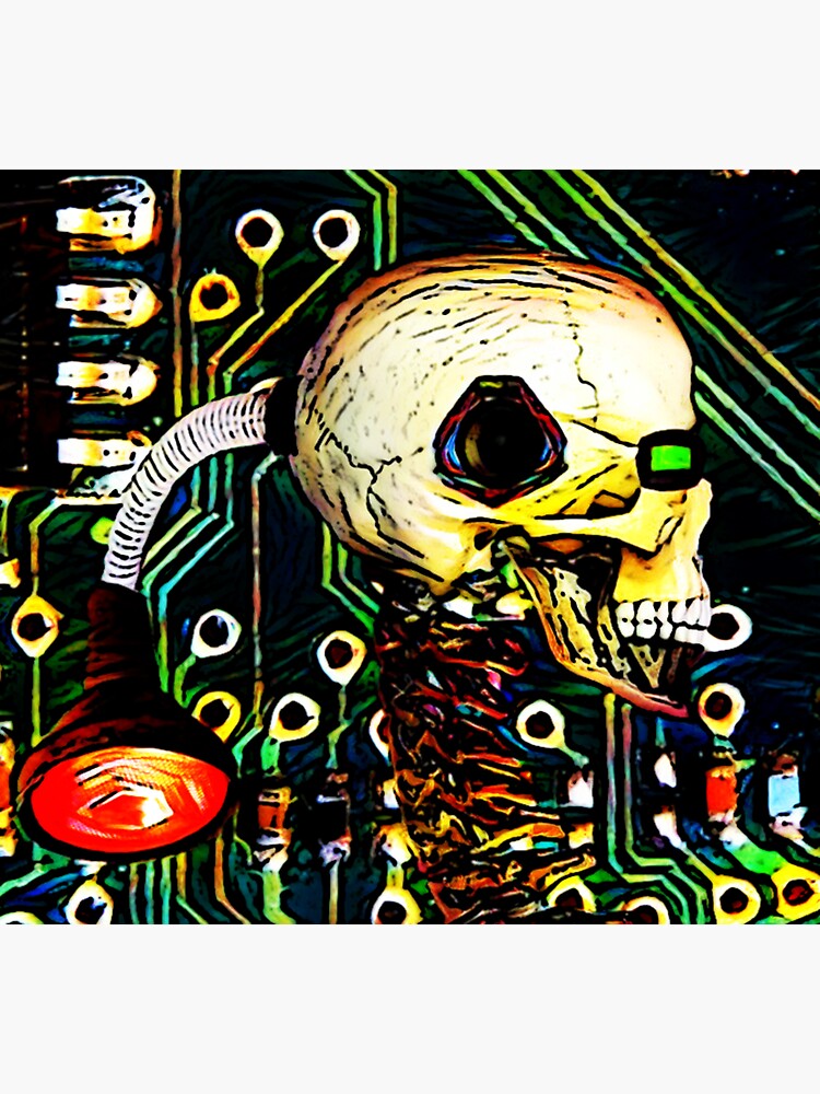"Cyber Skeleton" Sticker for Sale by Warmonster20 | Redbubble