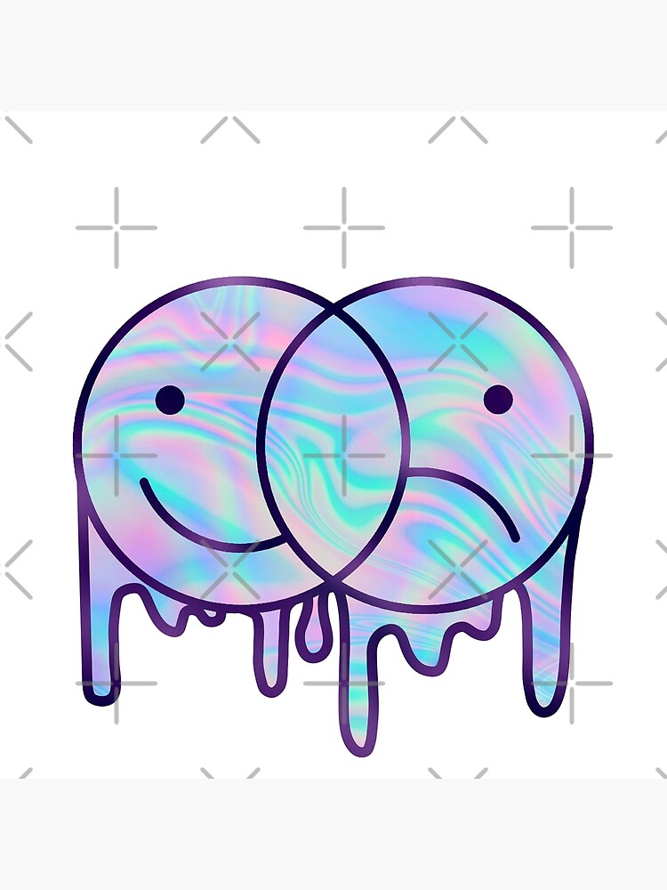 "trippy holo Happy Sad face" Poster by ChaotiKatt | Redbubble