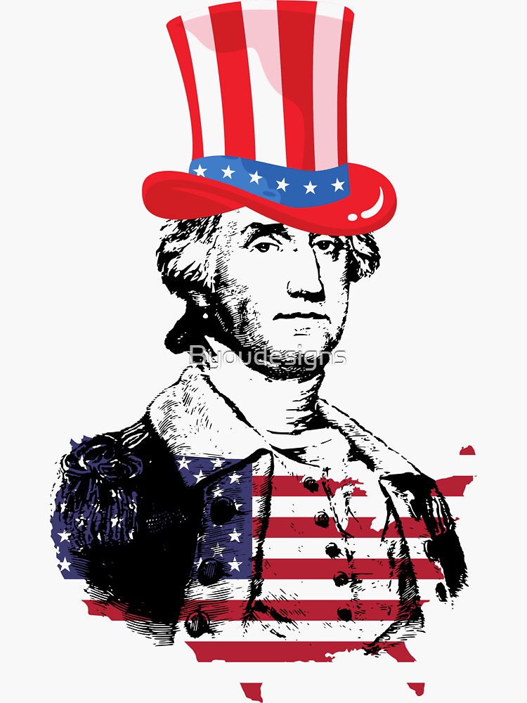 "George Washington!" Sticker for Sale by Byoudesigns | Redbubble