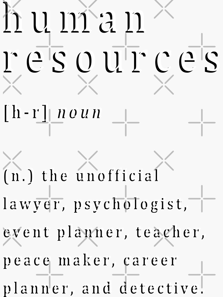 "Funny HR Definition Quote, Human Resources" Sticker for Sale by ...