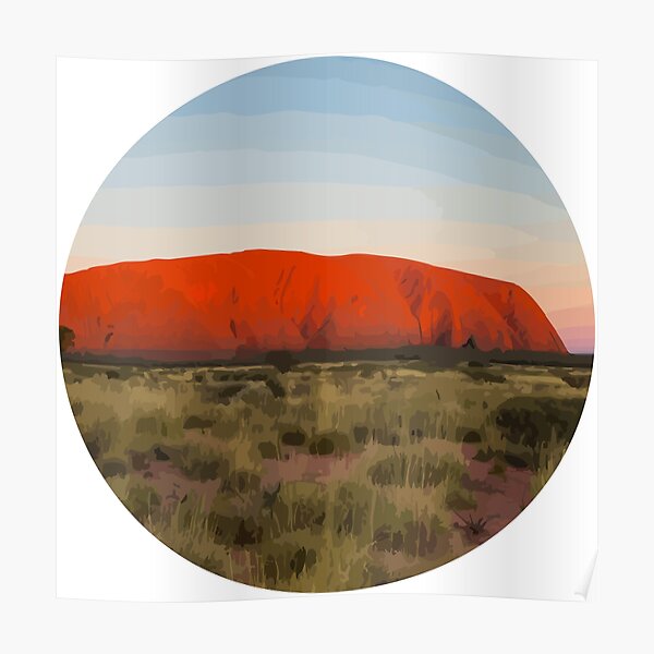 "uluru australia rock sunset landscape lo-fi earth cartoon vector ayers ...