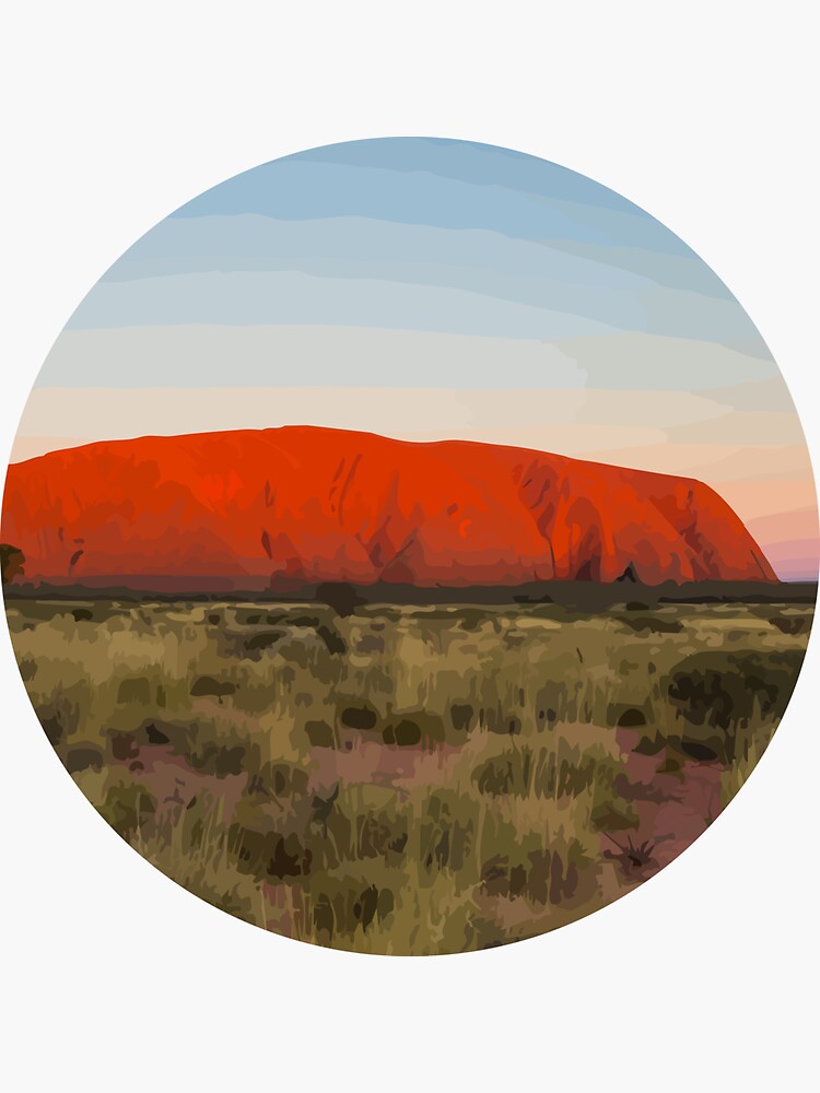 "uluru australia rock sunset landscape lo-fi earth cartoon vector ayers ...
