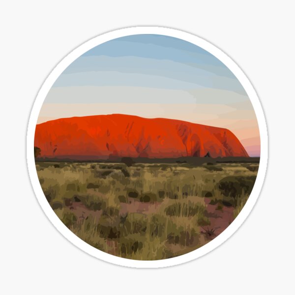 "uluru australia rock sunset landscape lo-fi earth cartoon vector ayers ...