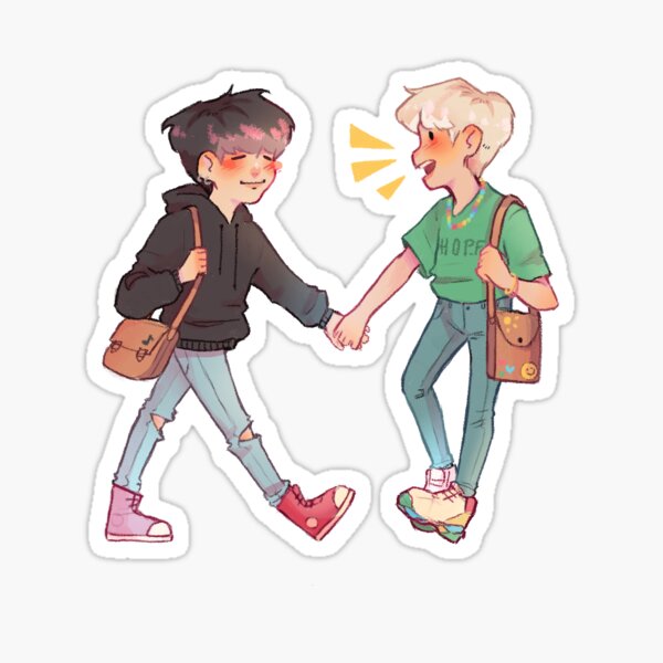 "Sope holding hands BTS" Sticker for Sale by sunny-sides-up | Redbubble