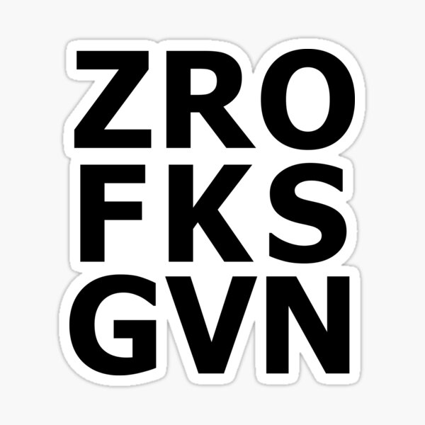 "zero f given" Sticker for Sale by equiliser | Redbubble