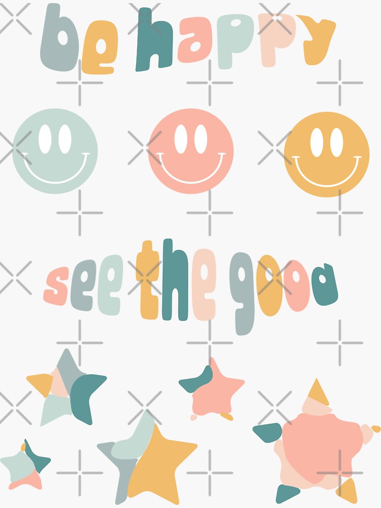"happy sticker pack" Sticker for Sale by gretchenellaxx | Redbubble