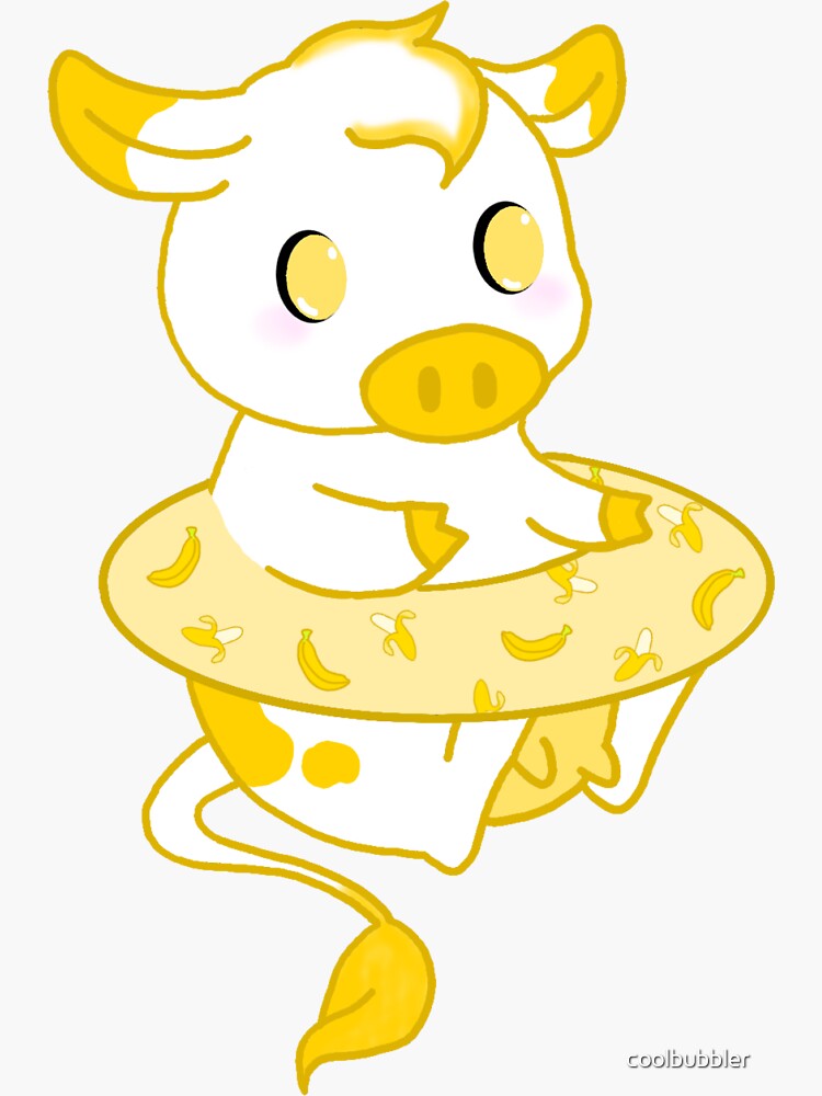 "Banana Cow " Sticker by coolbubbler | Redbubble