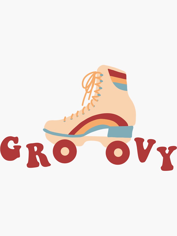 "groovy 70s inspired roller-skates!" Sticker for Sale by josdaly23 ...