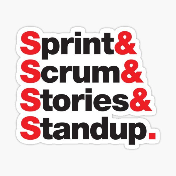 "Sprint, Scrum, Stories, Standup - Agile Software Development" Sticker ...