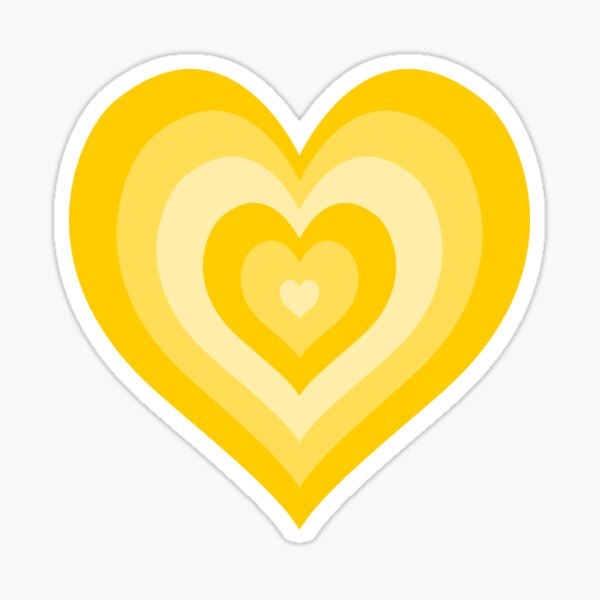 "yellow monochrome heart" Sticker for Sale by y2krevival | Redbubble