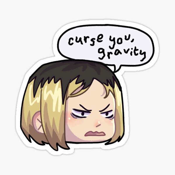 "Curse You, Gravity l Kenma Kozume l Haikyuu Iconic Quotes" Sticker for ...