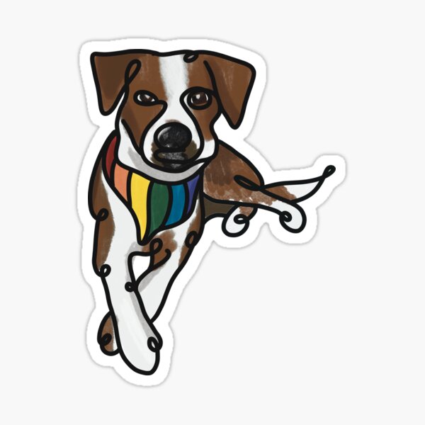 "Pride Lineart Dog" Sticker by zhdezigns | Redbubble