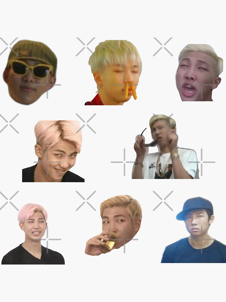 "BTS RM - Meme Face Stickers" Sticker for Sale by keroella | Redbubble