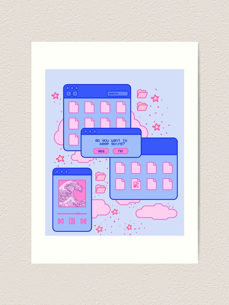 "Cute Soft Grunge Vaporwave Pastel Aesthetic Browser" Art Print by ...