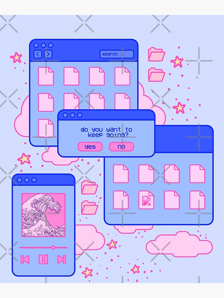 "Cute Soft Grunge Vaporwave Pastel Aesthetic Browser" Art Print by ...