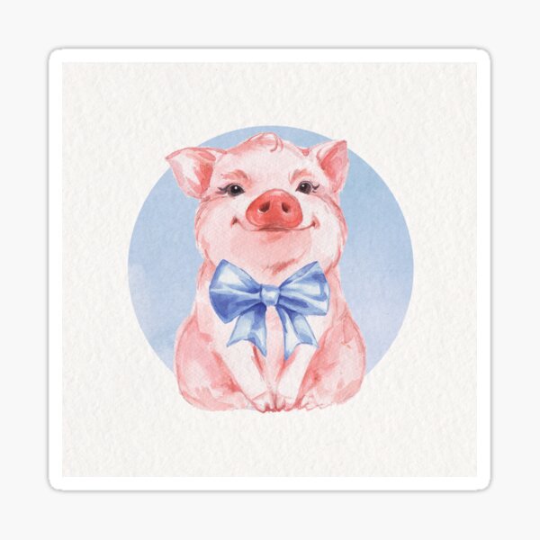 "Happy Pig" Sticker by Gribanessa | Redbubble