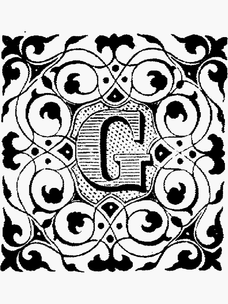 "Small Cap Letter G" Sticker by Quill-n-Ink | Redbubble