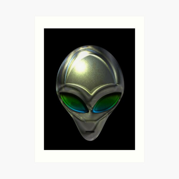 "Metal Alien Head 02" Art Print for Sale by mdkgraphics | Redbubble
