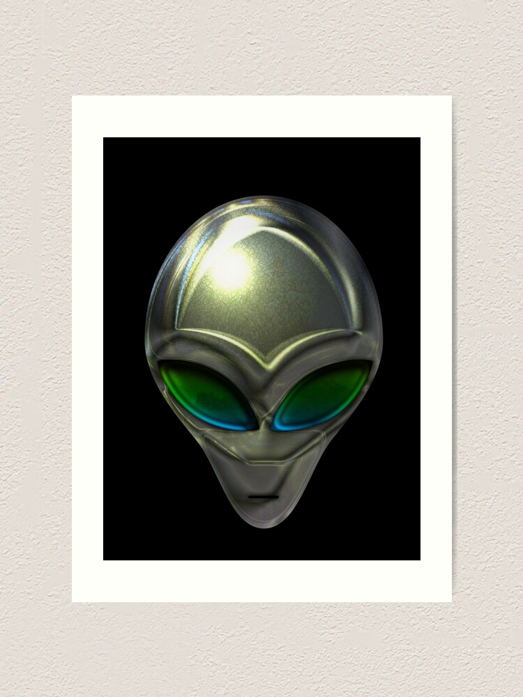 "Metal Alien Head 02" Art Print for Sale by mdkgraphics | Redbubble