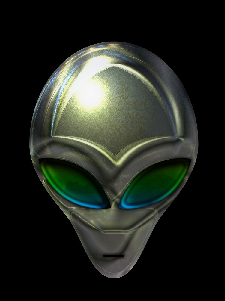 "Metal Alien Head 02" Art Print for Sale by mdkgraphics | Redbubble