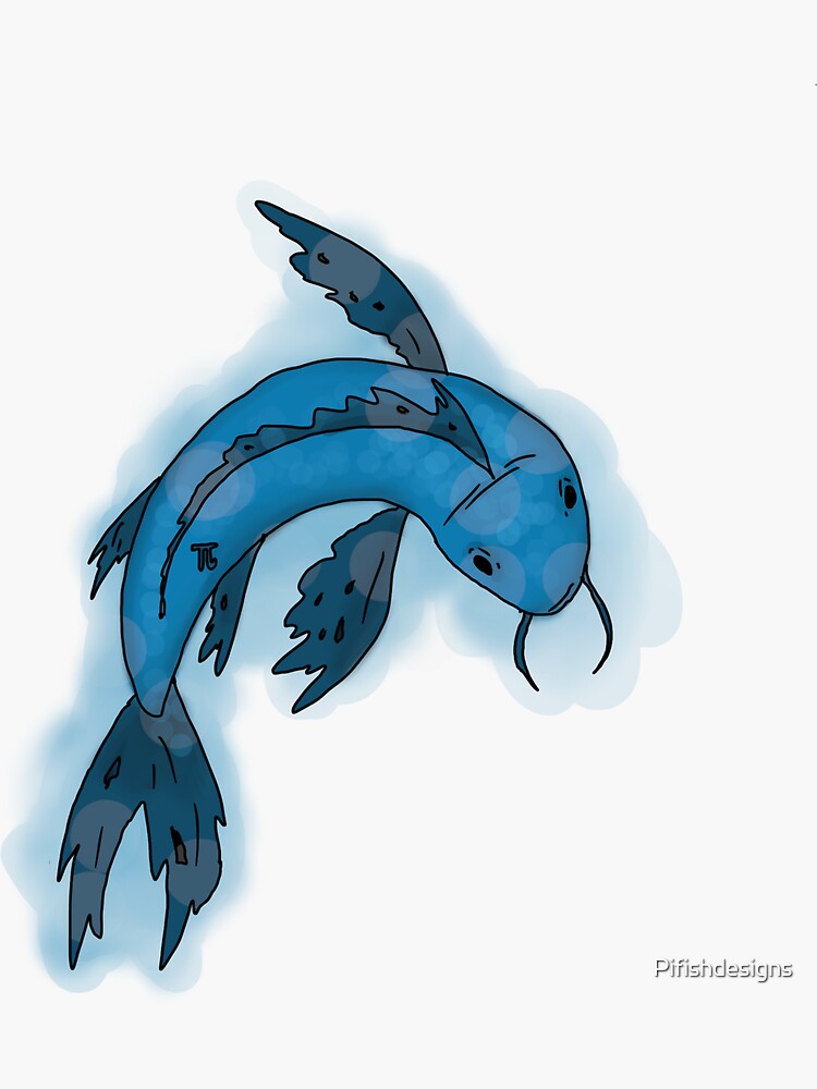 "Pi Fish Blue" Sticker for Sale by Pifishdesigns | Redbubble