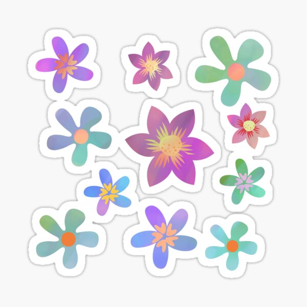 "Colorful Kidcore Flowers" Sticker for Sale by SYNTASTIC | Redbubble