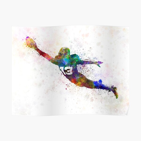 "american football player scoring touchdown" Poster by paulrommer ...