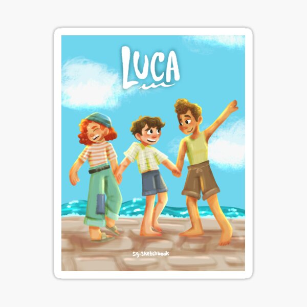 "Luca Poster" Sticker for Sale by sg-sketchbook | Redbubble