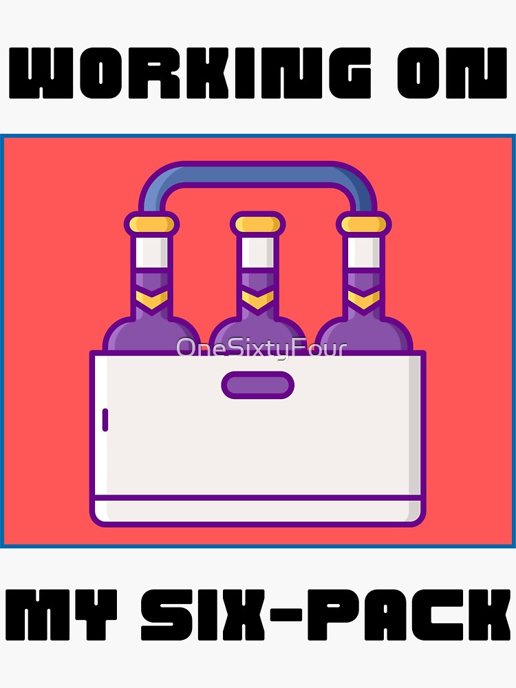 "Six-Pack" Sticker for Sale by OneSixtyFour | Redbubble