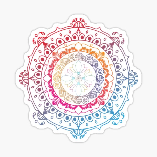 "Mandala Colorful Art" Sticker by GoldGraceArt | Redbubble