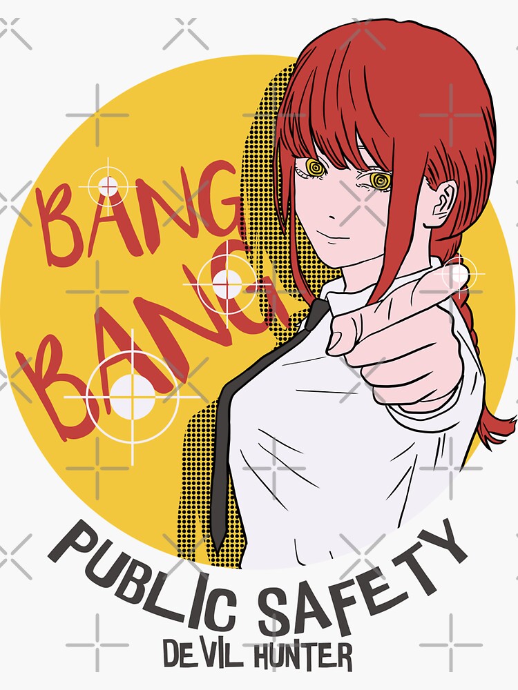 "Makima Chainsaw Man - Bang - Public Safety Devil Hunter" Sticker for ...
