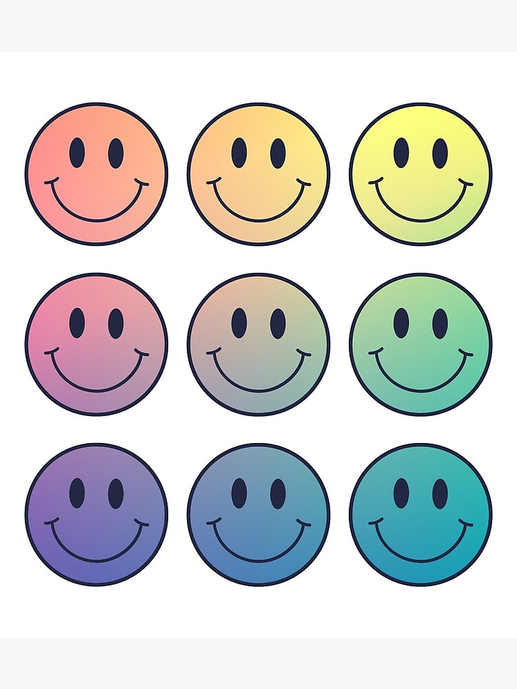"Rainbow Smiley Faces" Poster by leoninestudios | Redbubble