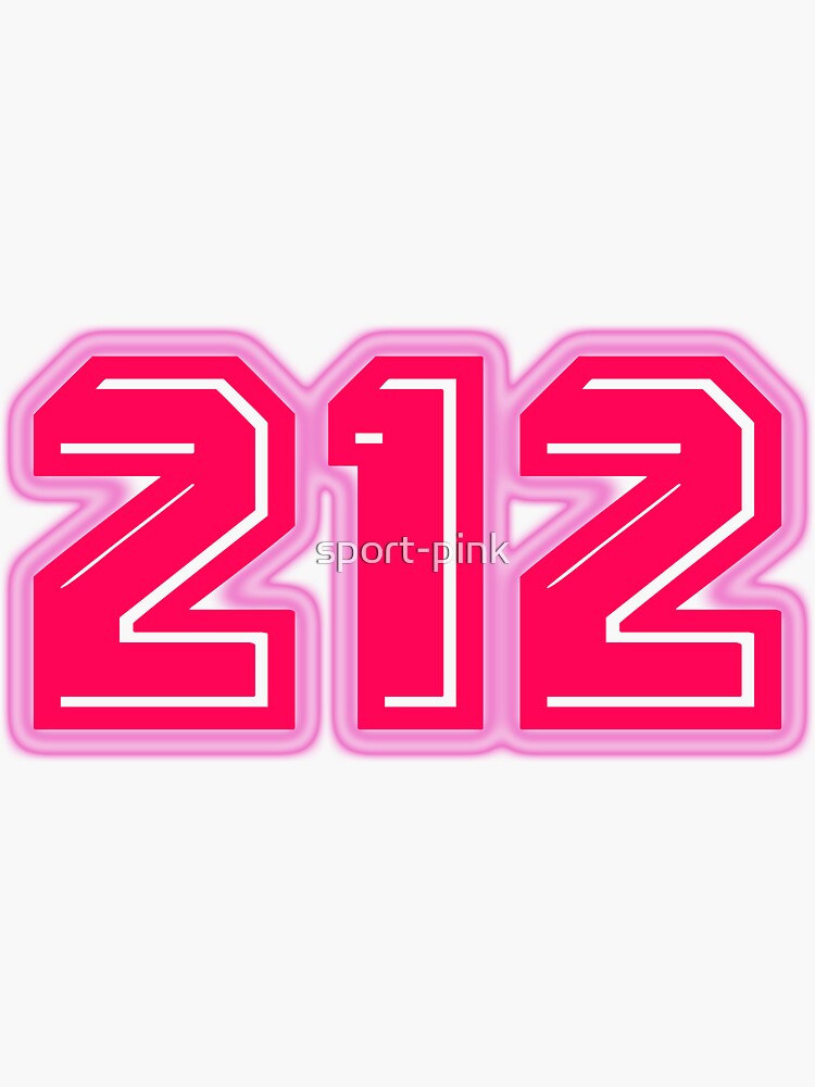 "Pink Number 212" Sticker for Sale by sport-pink | Redbubble