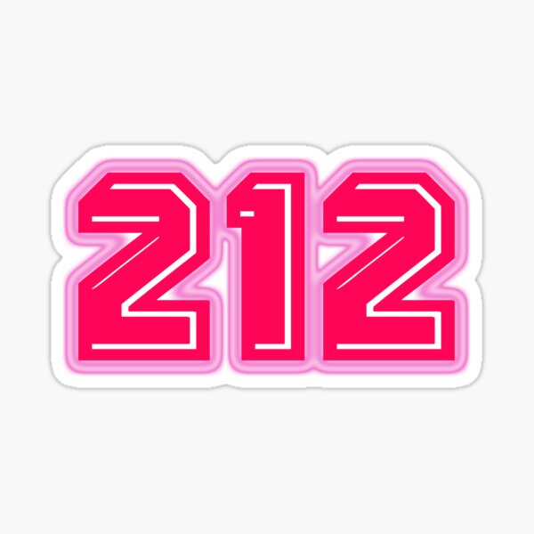 "Pink Number 212" Sticker for Sale by sport-pink | Redbubble