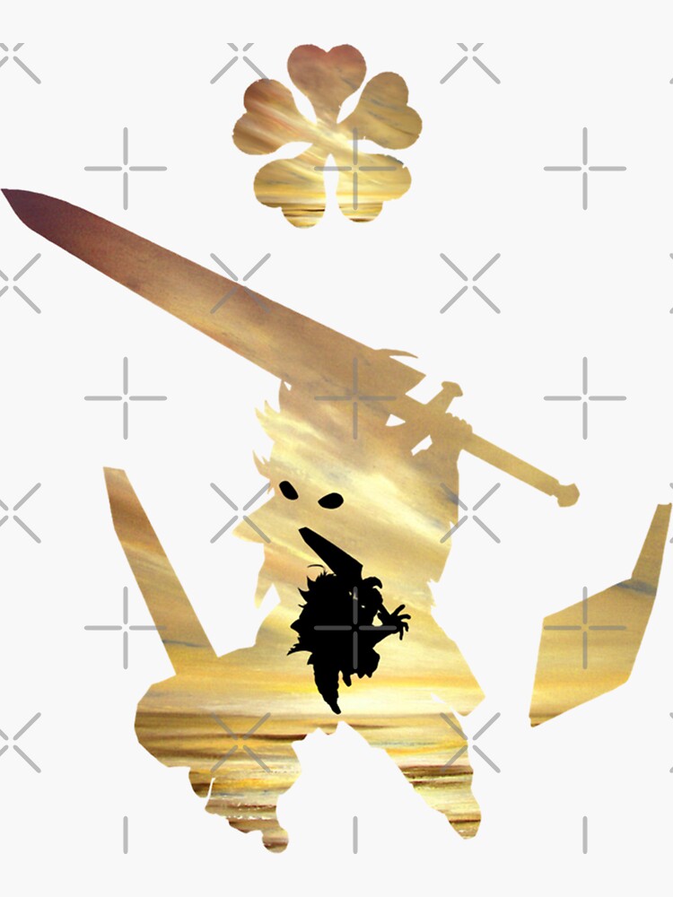 "black anime clover logo - asta gold design" Sticker for Sale by ...