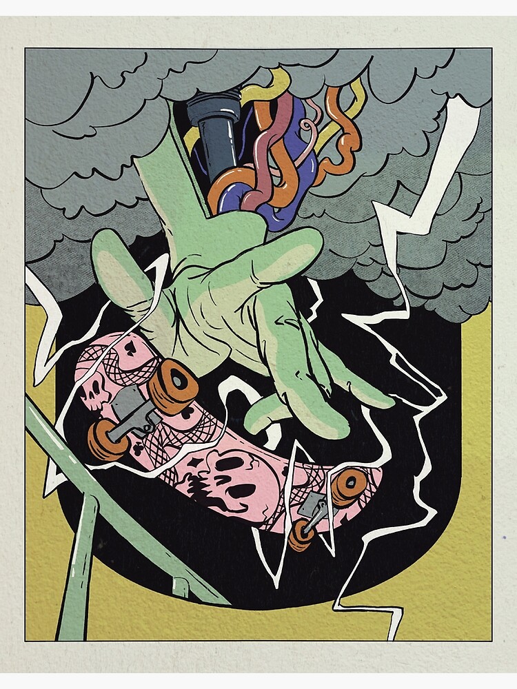 "Skateboard God Hand" Poster by Lukestaten | Redbubble