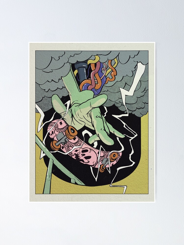 "Skateboard God Hand" Poster by Lukestaten | Redbubble