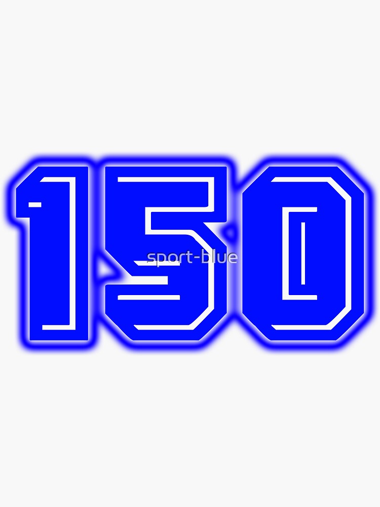 "Blue Number 150" Sticker for Sale by sport-blue | Redbubble