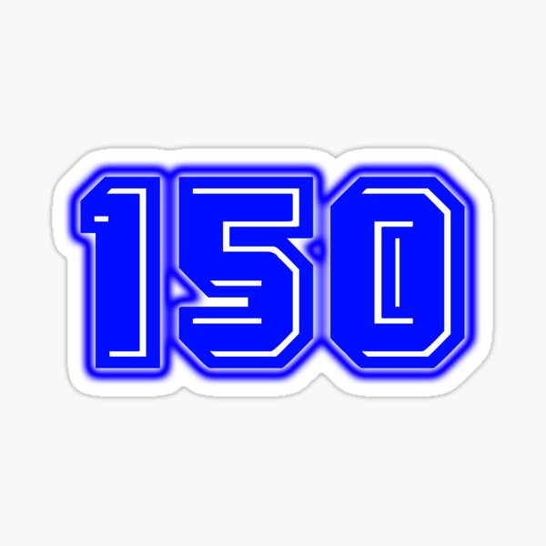 "Blue Number 150" Sticker for Sale by sport-blue | Redbubble